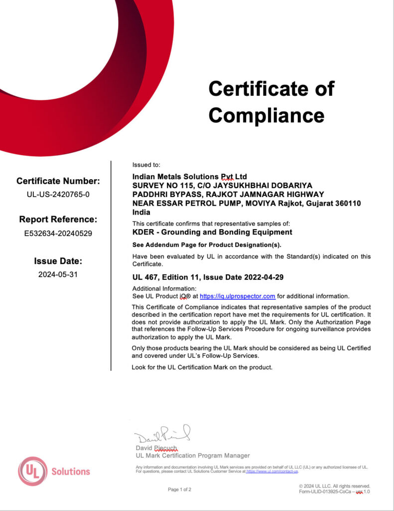 IMS - UL Certificate